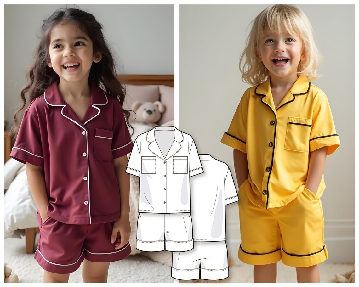 PDF Pattern Sew Pajama for Kids, Baby and Toddler Pajama Sewing ...