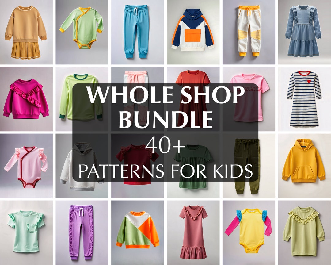 Sewing Bundle PDF - KIDS Sewing Patterns - Kids Sewing Tutorial - PDF Sewing Patterns - Indie ...