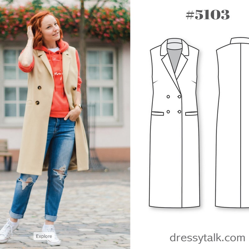 Long Vest Pattern - Etsy