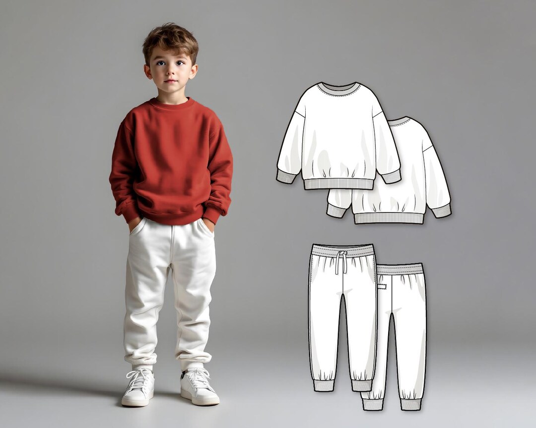 Kids Tracksuit Sewing Pattern PDF, Beginner-friendly Sweatshirt and ...