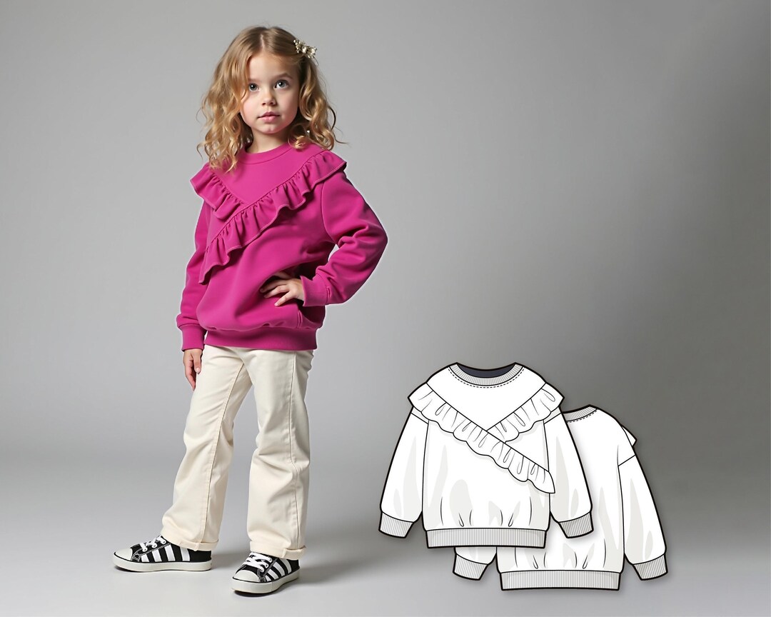 Girls Sweatshirt Sewing Pattern PDF, Easy Toddler Jumper Pattern ...