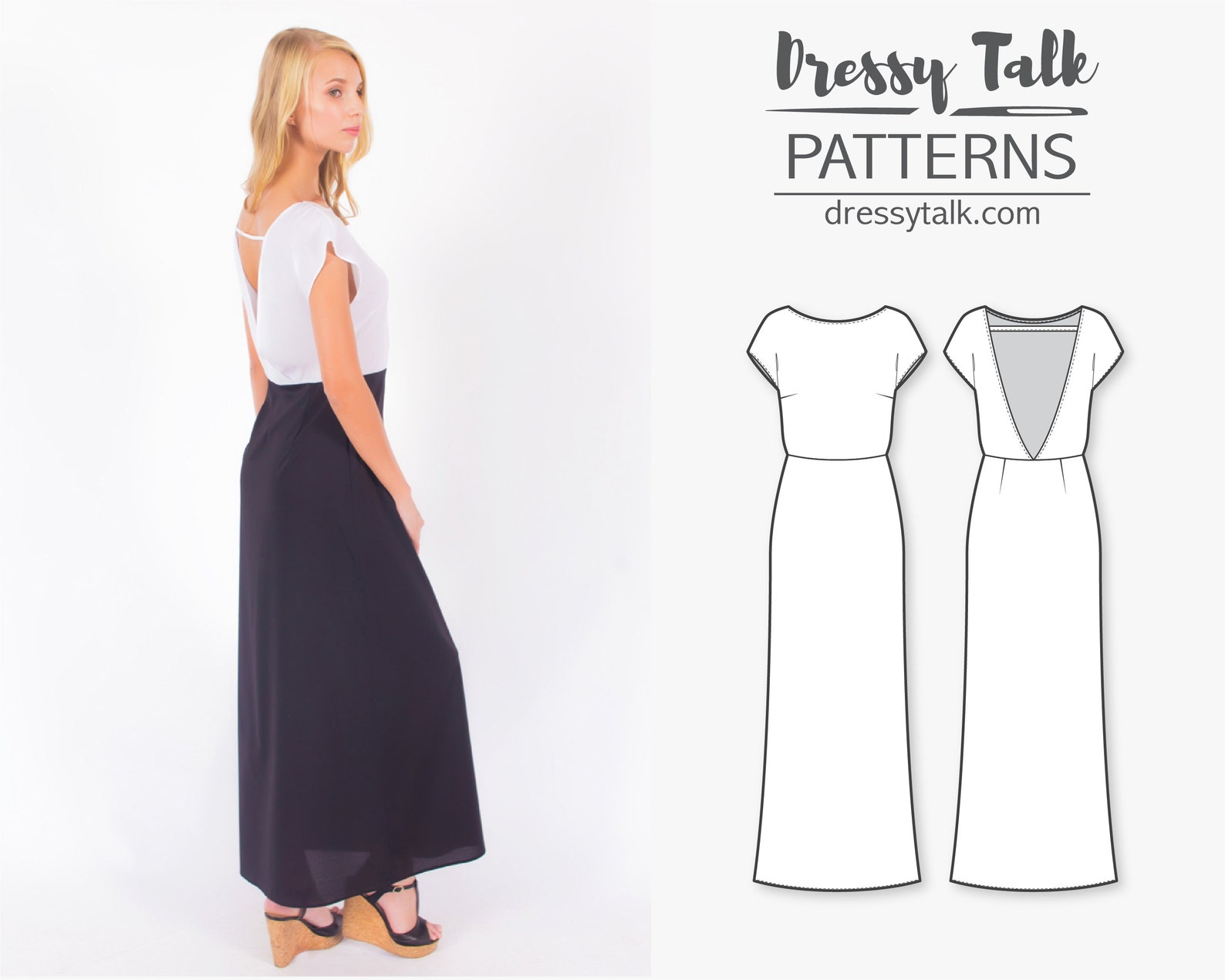 Gown Pattern Maxi Dress Pattern Evening Dress Patterns - Etsy