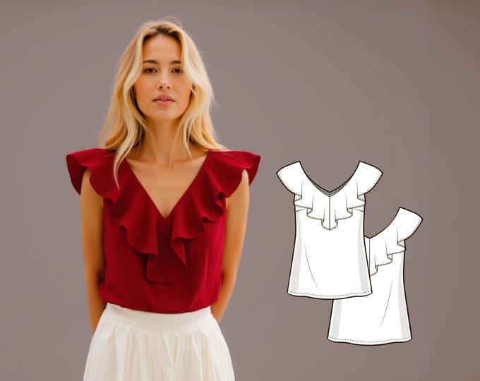 Crossover Top PDF Sewing Pattern and Printable Tutorial - Etsy Canada