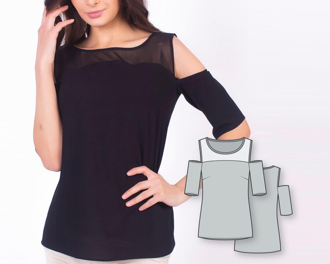 Off the Shoulder Top Pattern - Blouse Sewing Pattern - Blouse Pattern ...