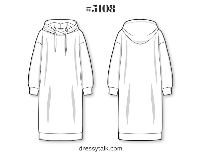 Sweatshirt Dress Sewing Pattern - Long Dress Patterns With Sleeves ...