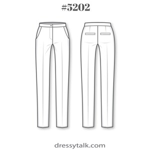 Pants Sewing Pattern - Slim Trousers Pattern - Basic Pants Pattern ...