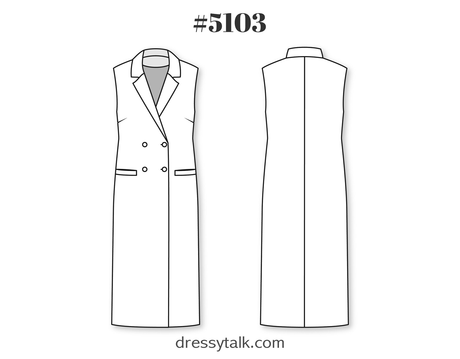 Vest Coat Sewing Pattern Sleeveless Blazer Pattern Jacket - Etsy