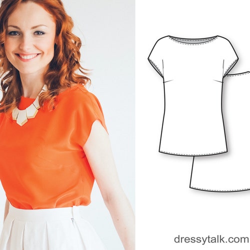 Ladies Casual Jersey Top SEWING PATTERN With Cowl Neckline and | Etsy