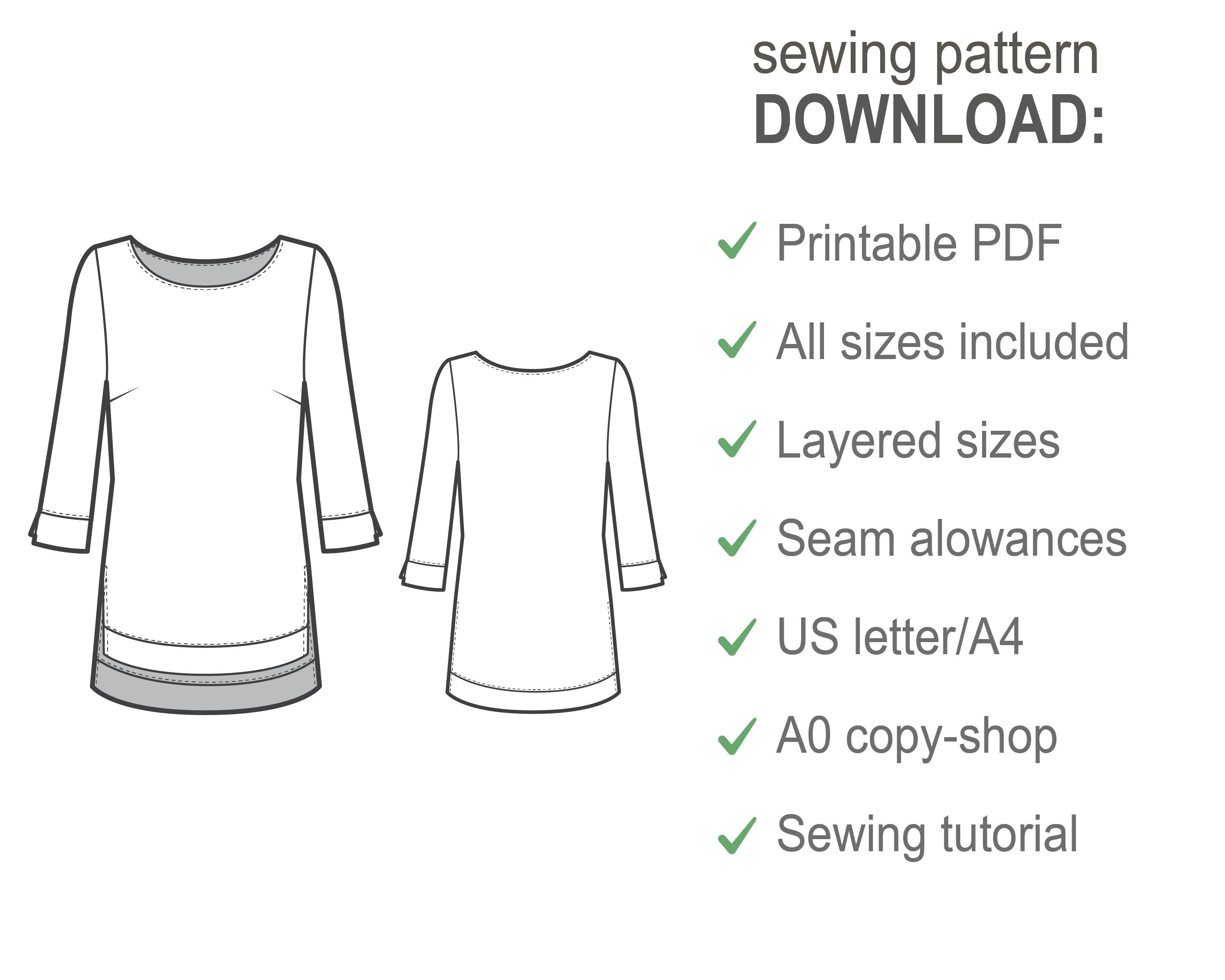 Beginner Top Patterns PDF Sewing Patterns - Etsy