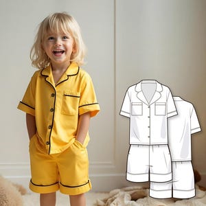 PDF Pattern Sew Pajama for Kids, Baby and Toddler Pajama Sewing ...
