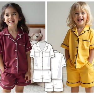 PDF Pattern Sew Pajama for Kids, Baby and Toddler Pajama Sewing ...