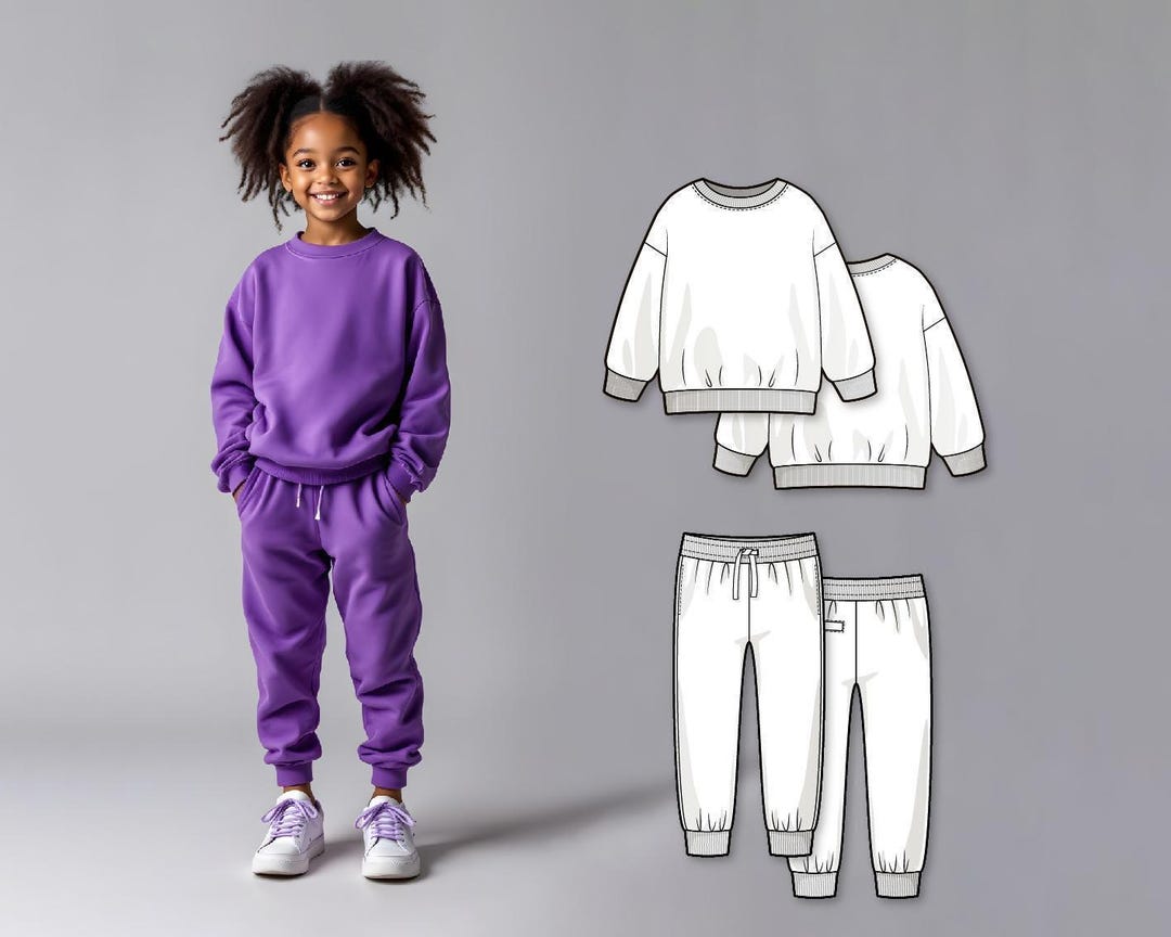 Kids Tracksuit Sewing Pattern PDF, Beginner-friendly Sweatshirt and ...