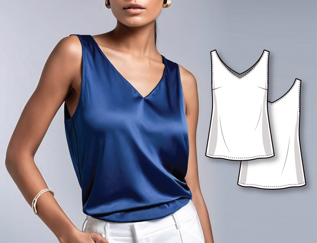 Top Sewing Pattern - Beginner Sewing Projects - Pattern for Sleeveless ...