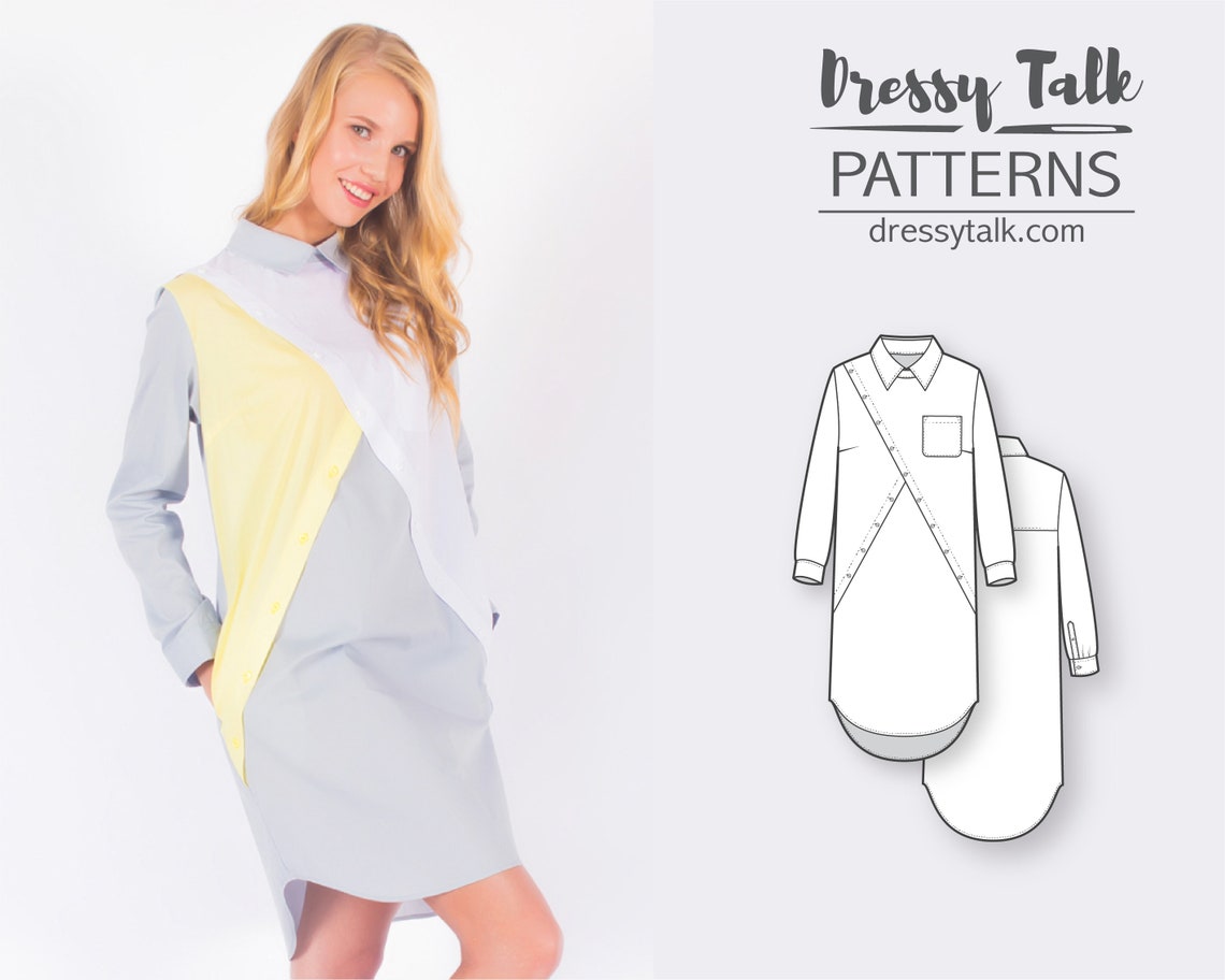 Shirt Dress Pattern Sewing Patterns Dress Patterns for - Etsy