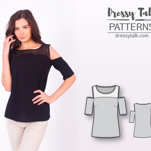 Off the Shoulder Top Pattern Blouse Sewing Pattern Blouse Pattern ...