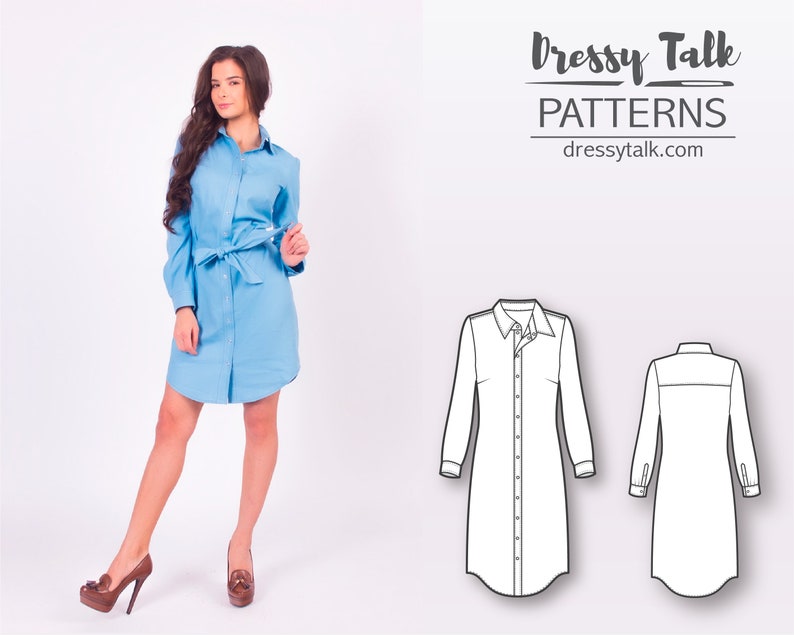 Sewing Patterns Shirt Dress Pattern Dress Patterns for - Etsy