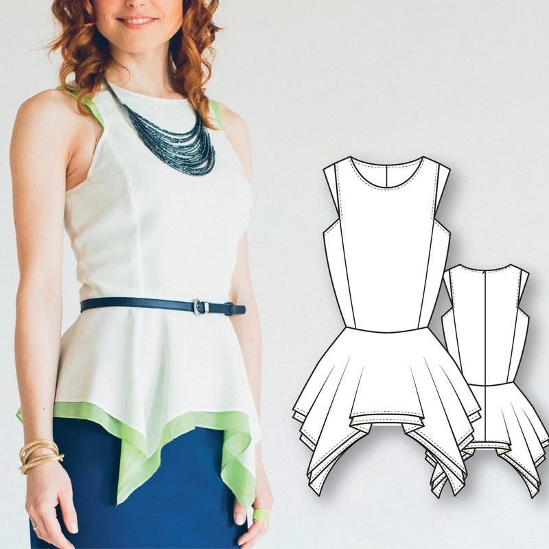Peplum Top Pattern - Etsy