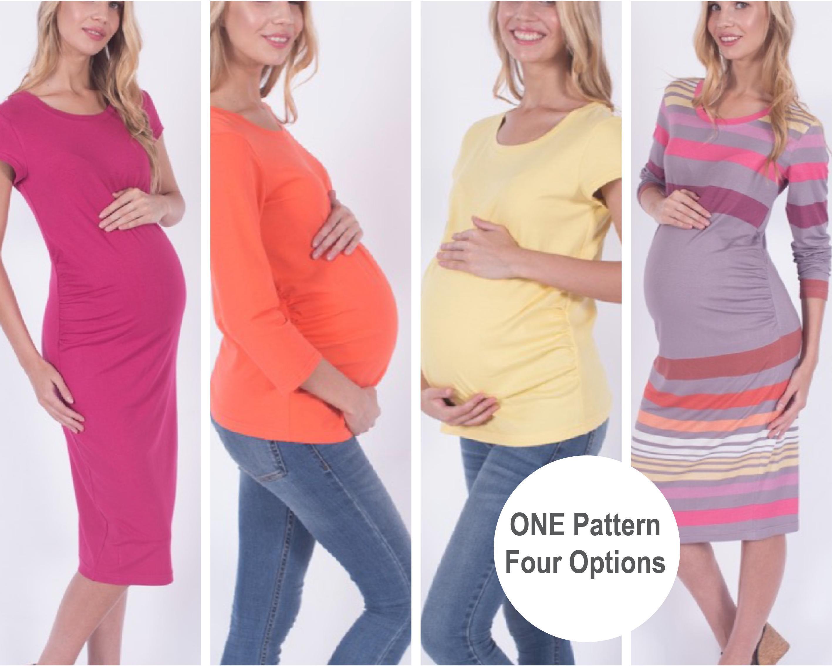 Maternity Long or Short Sleeve Top/t-shirt/dress With Round Neckline ...