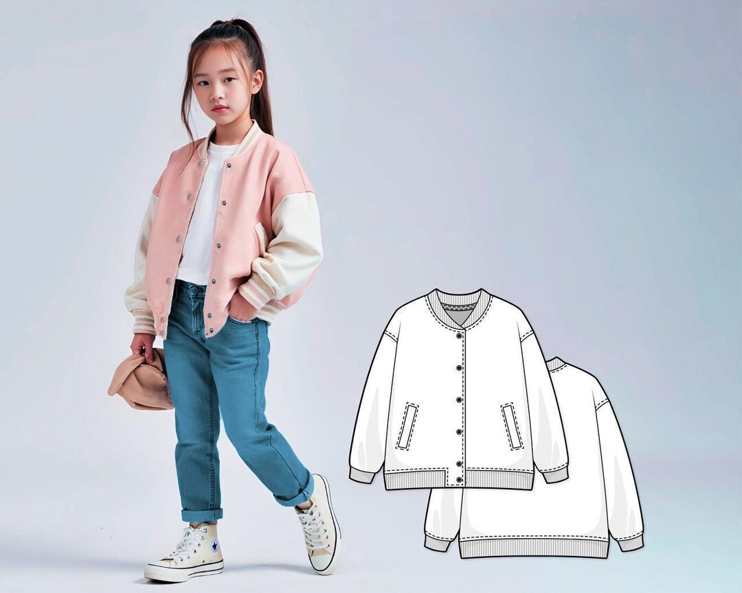 Girls Bomber Jacket Sewing Pattern PDF, Beginner Jacket Pattern for ...