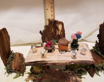 Silvia's Miniature Fairy Table and Chairs Dining Set - Etsy UK