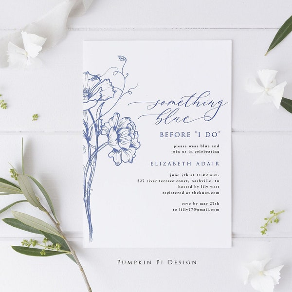 Something Blue Before I Do Bridal Shower Invitation - Etsy