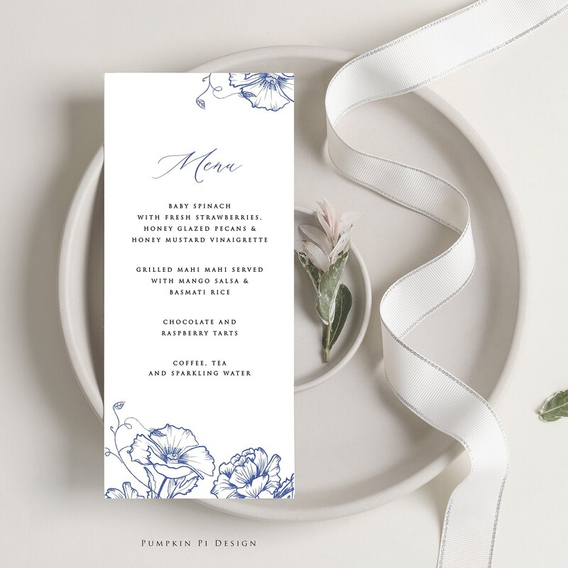 Floral Menu - Etsy