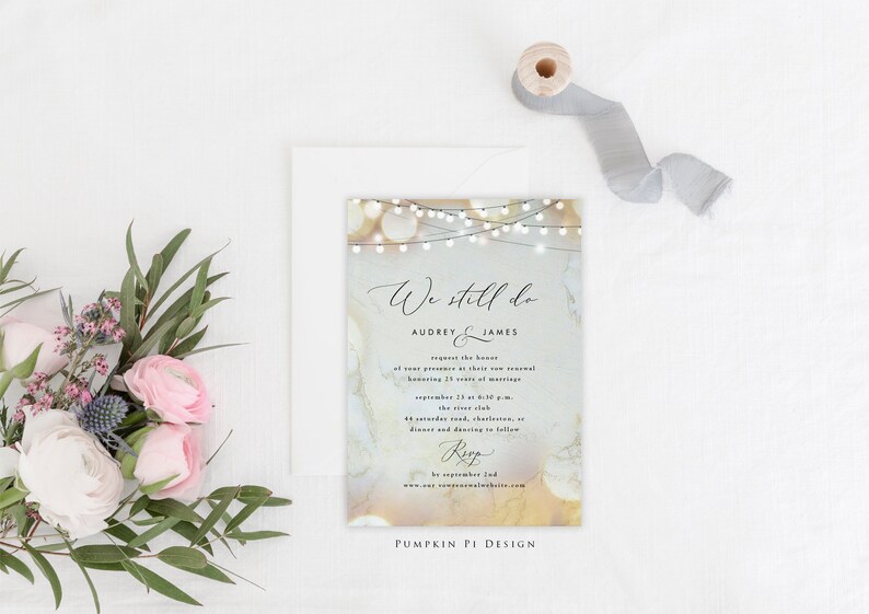Vow Renewal Invitation Marbled We Still Do Invitation - Etsy