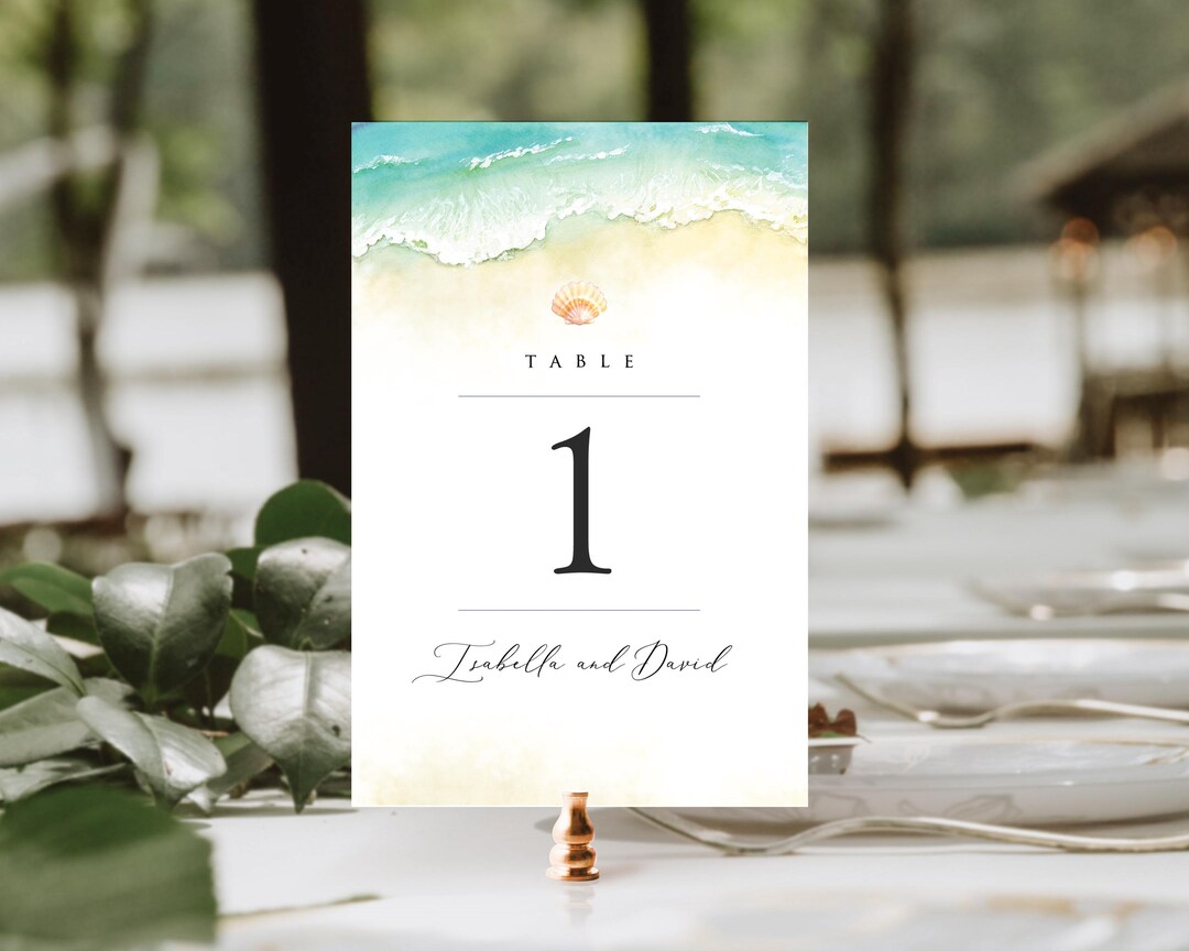 Beach Table Number Template, Self Edit, Matching Pieces, A108 - Etsy
