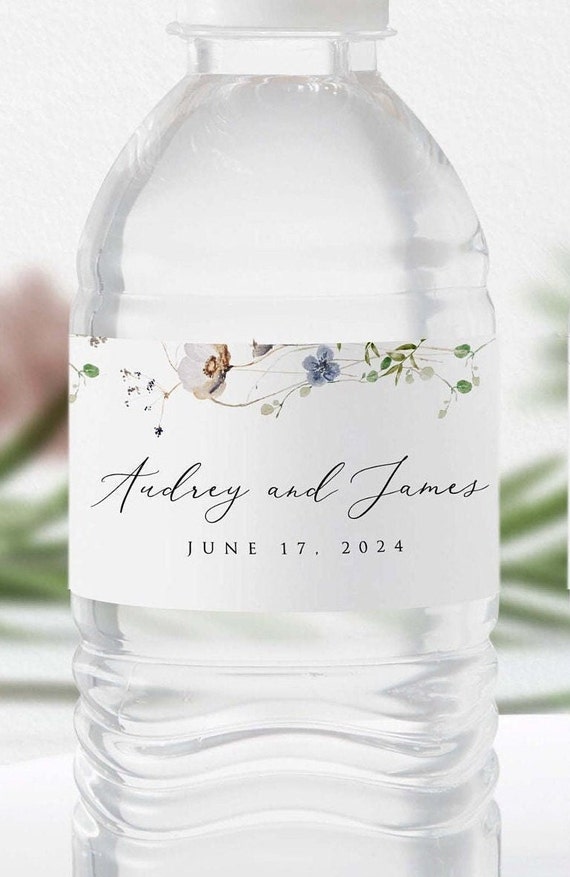 Floral Wildflower Water Bottle Label Water Bottle Label - Etsy