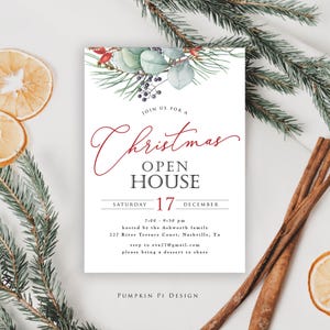 Winter Christmas Open House Invitation, Open House Invitation Template ...
