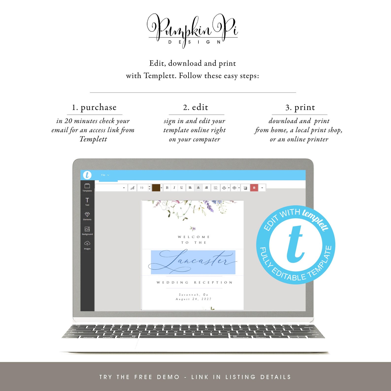 Wedding Reception Welcome Sign Template, Wildflower Floral Welcome Sign ...