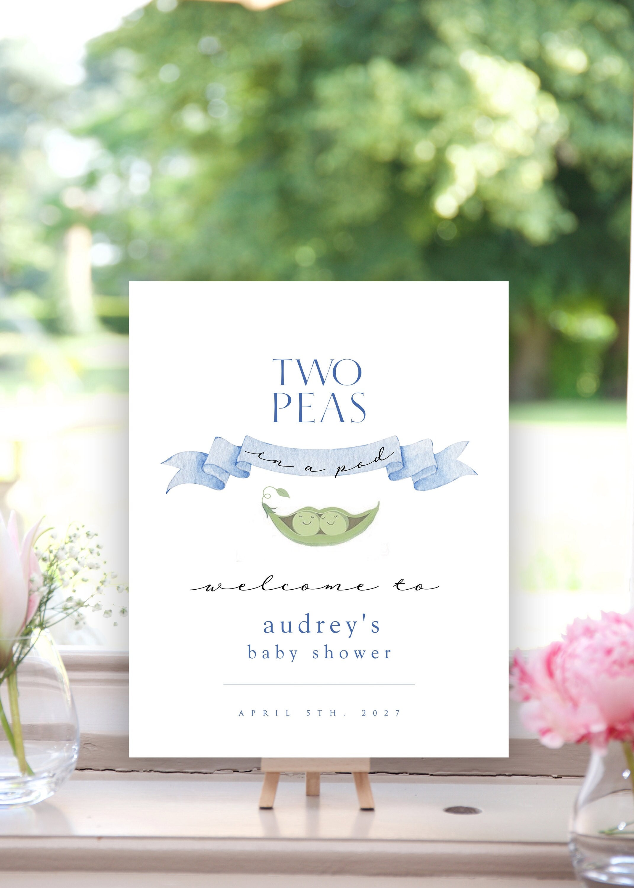 Welcome Sign, Baby Shower Welcome Sign, Twins Baby Shower Sign, Two ...