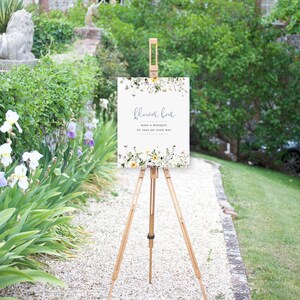 Wildflower Floral Flower Bar Sign Template, Bridal Shower Flower ...