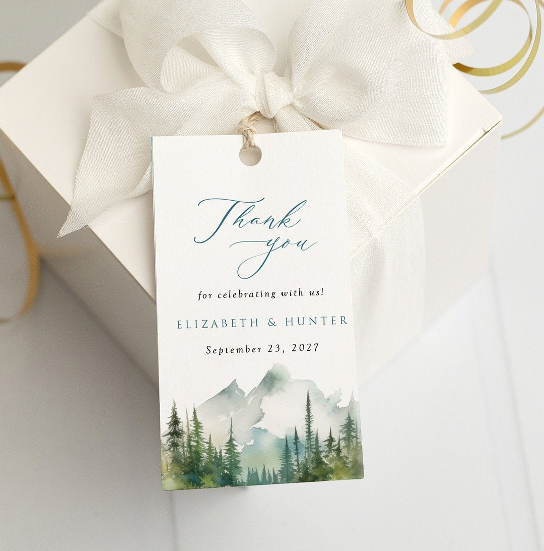Favor Tag, Mountain Favor Tag, Gift Tag Template, Bridal Shower Gift ...