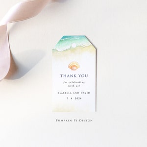 Sea Shell Favor Tag Template, Edit in Templett, Wedding Shower Favor ...