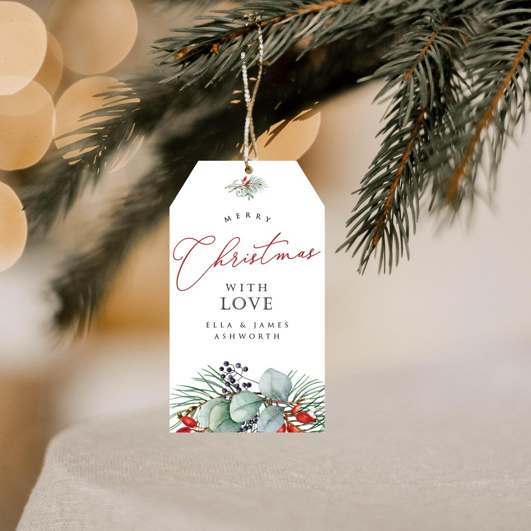 Christmas Favor Tag, Holiday Favor Tag, Merry Christmas Gift Tag ...