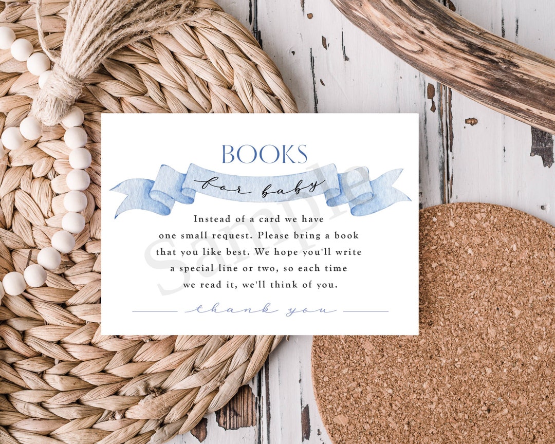 Books for Baby Card, Baby Shower Book Request, Baby Boy Book Request ...
