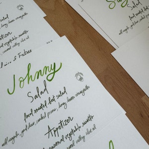 Handwritten Menus With Illustrations | Wedding | Special Events | Baby ...