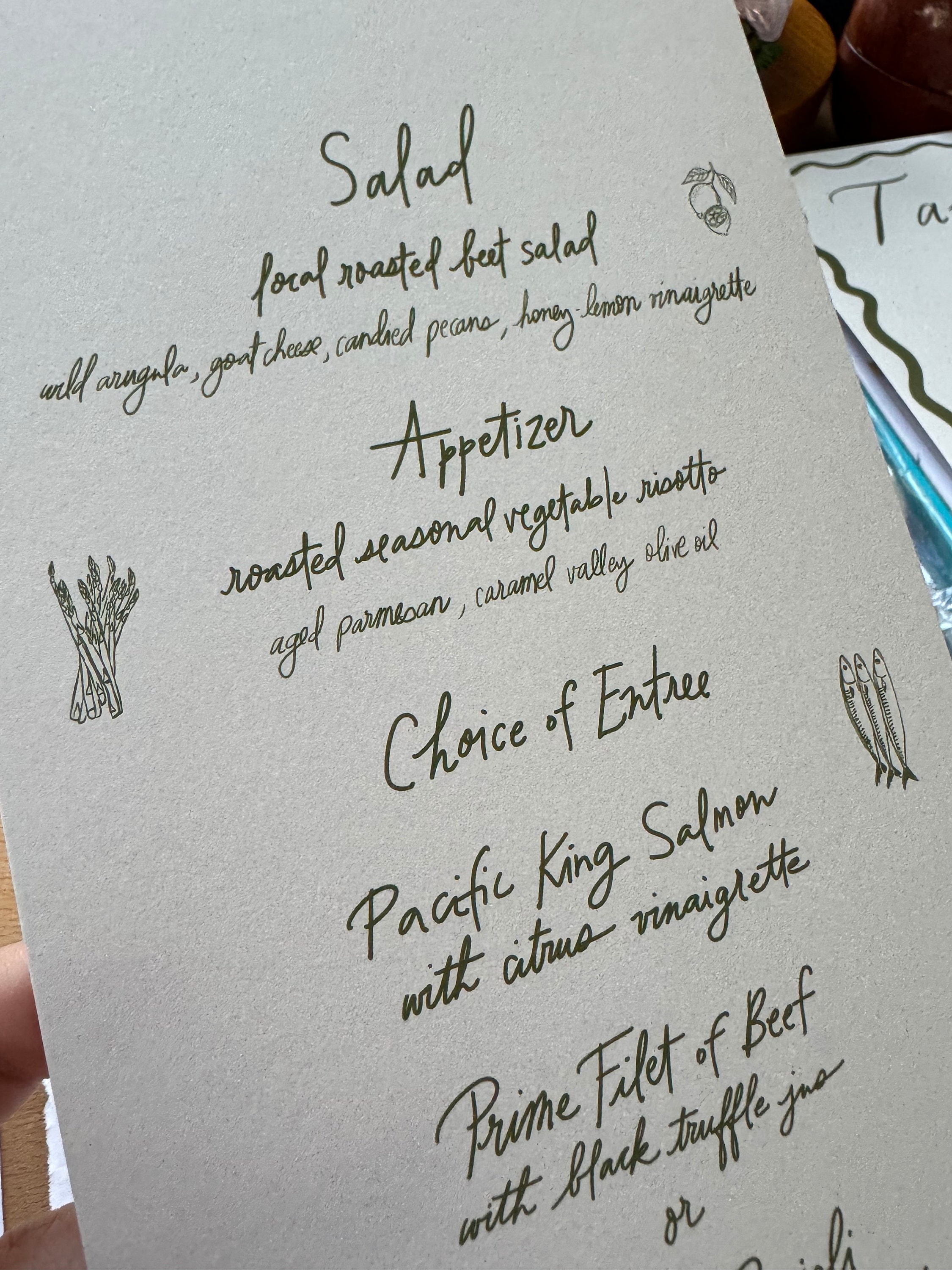 Handwritten Menus With Illustrations | Wedding | Special Events | Baby ...