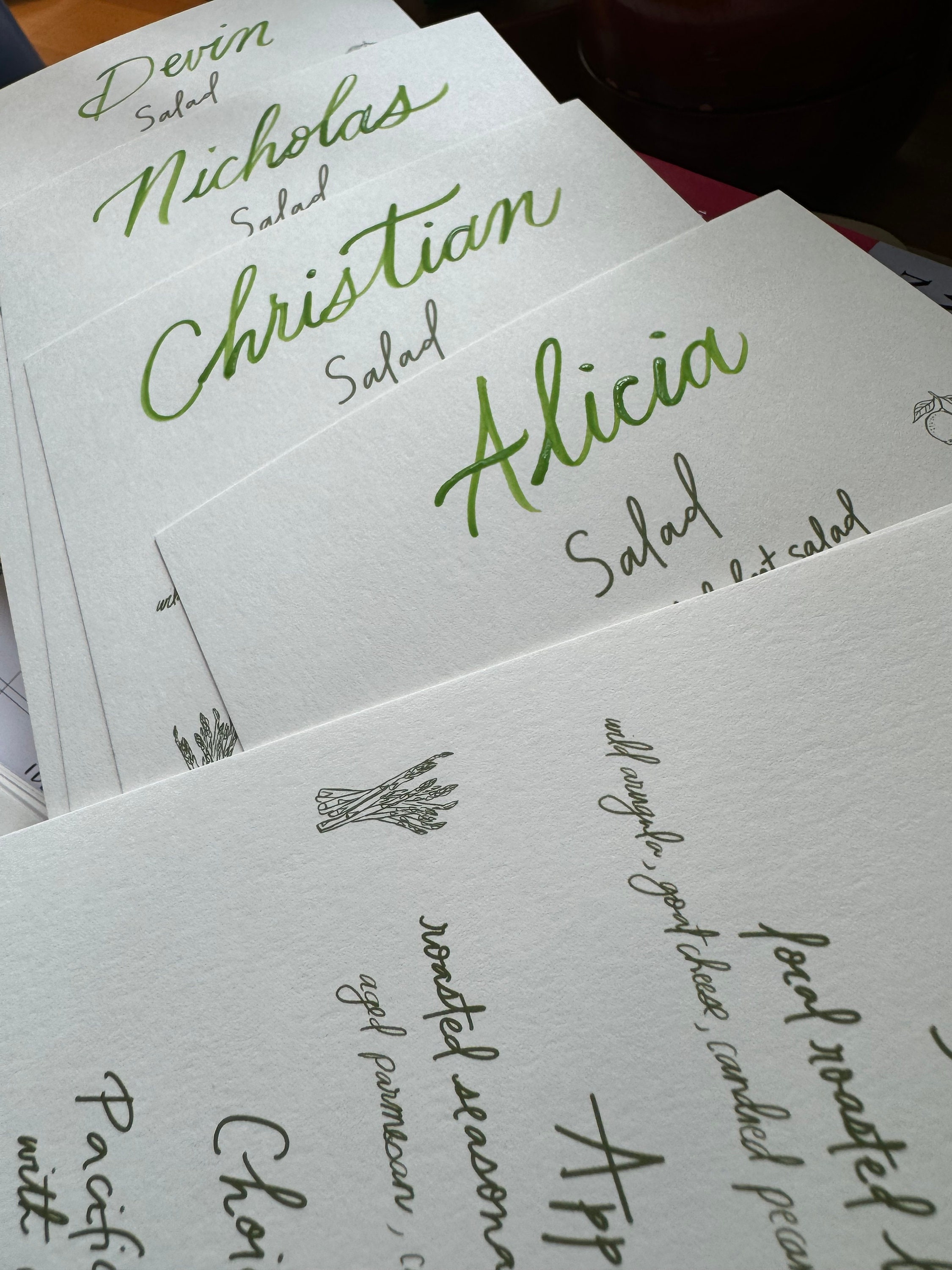 Handwritten Menus With Illustrations | Wedding | Special Events | Baby ...
