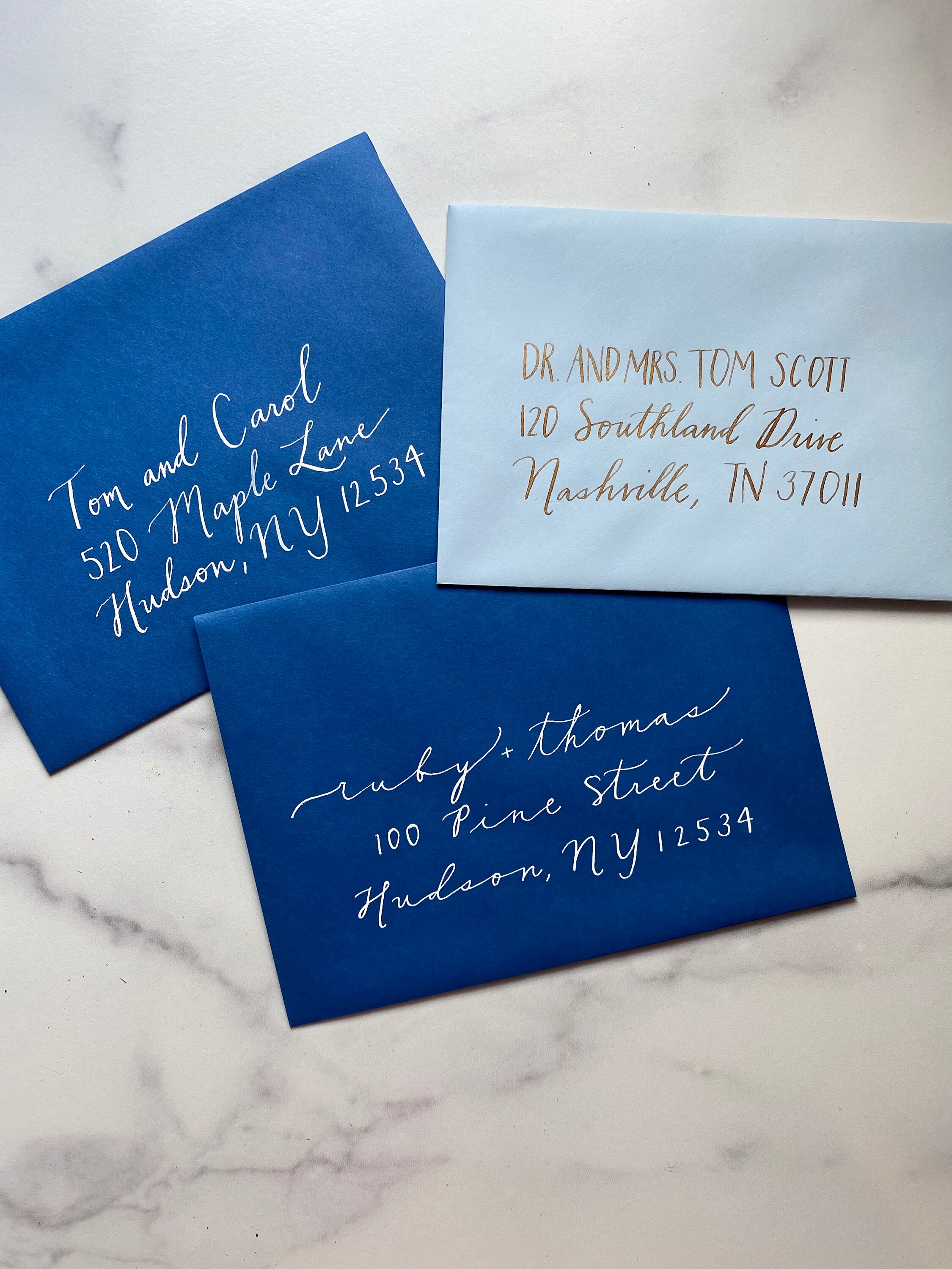 Custom Calligraphy Outer Envelopes Wedding Thank You | Etsy