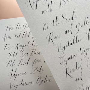 Custom Calligraphy Menus | Wedding | Special Events | Baby Showers ...
