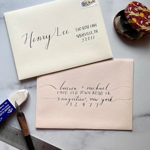 Custom Calligraphy Outer Envelopes Wedding Thank You Invitation Events ...