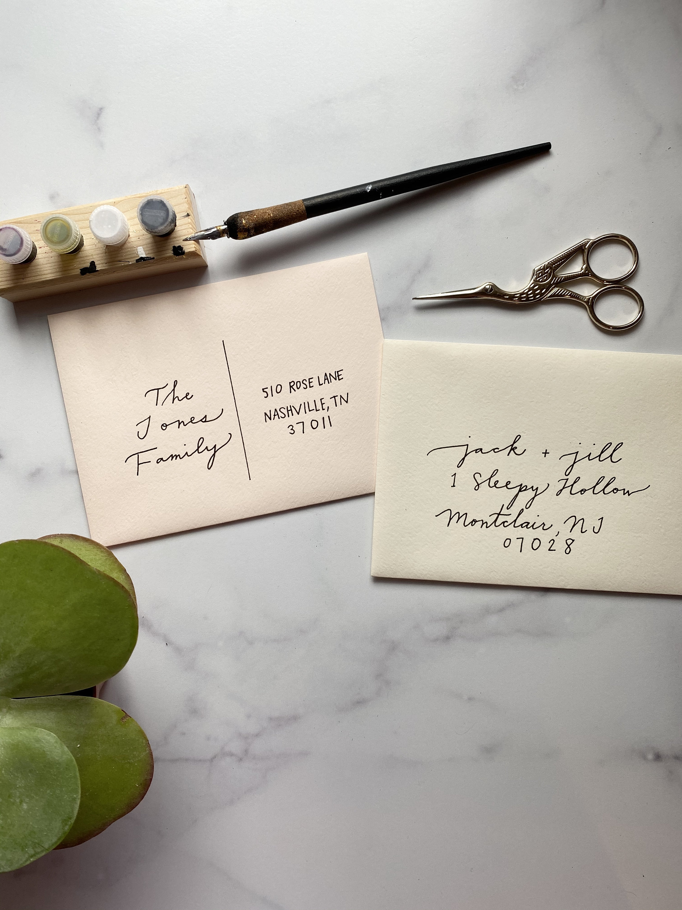 Custom Calligraphy Outer Envelopes Wedding Thank You | Etsy