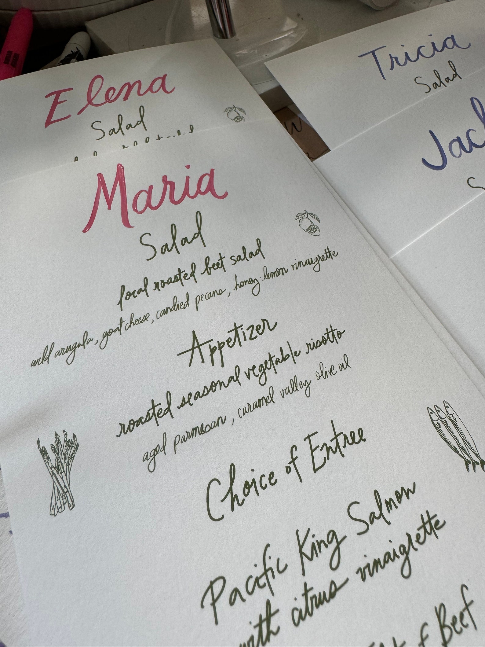 Handwritten Menus With Illustrations | Wedding | Special Events | Baby ...