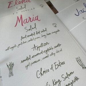 Handwritten Menus With Illustrations | Wedding | Special Events | Baby ...