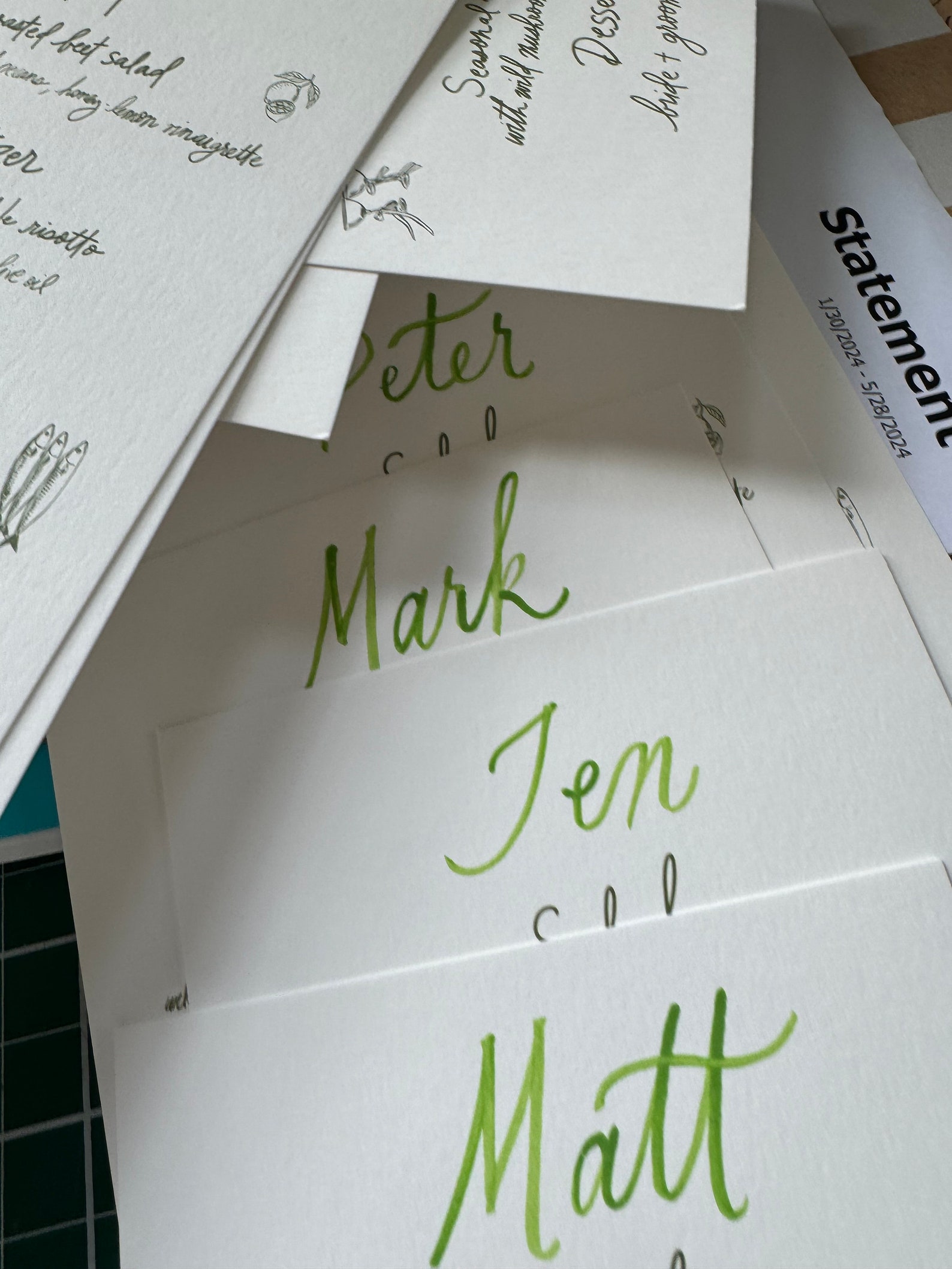 Handwritten Menus With Illustrations | Wedding | Special Events | Baby ...