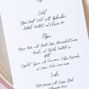 Custom Calligraphy Menus Wedding Special Events Baby Showers ...