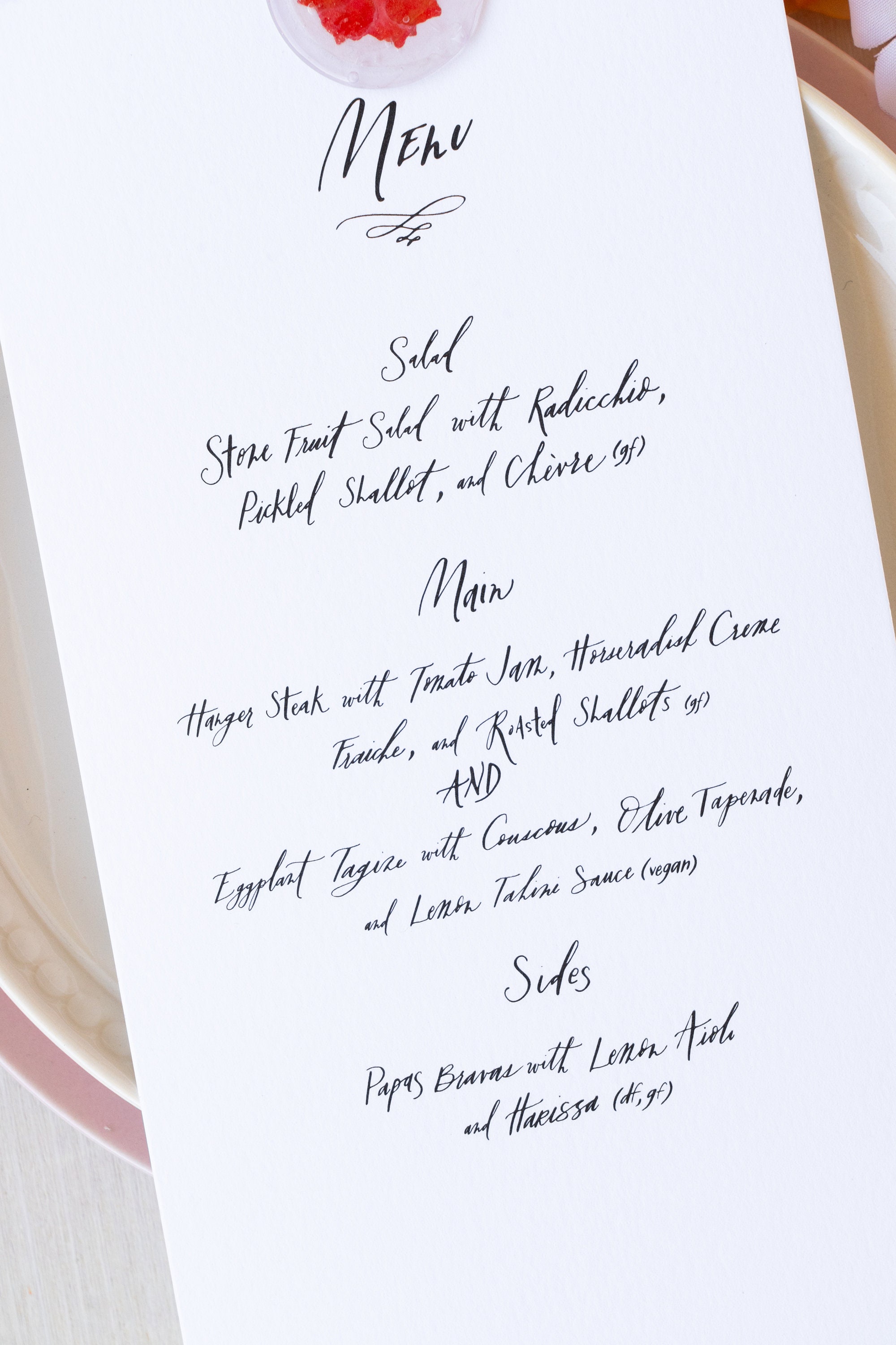 DIGITAL FILE Only**custom Calligraphy Menus | Wedding | Special Events ...