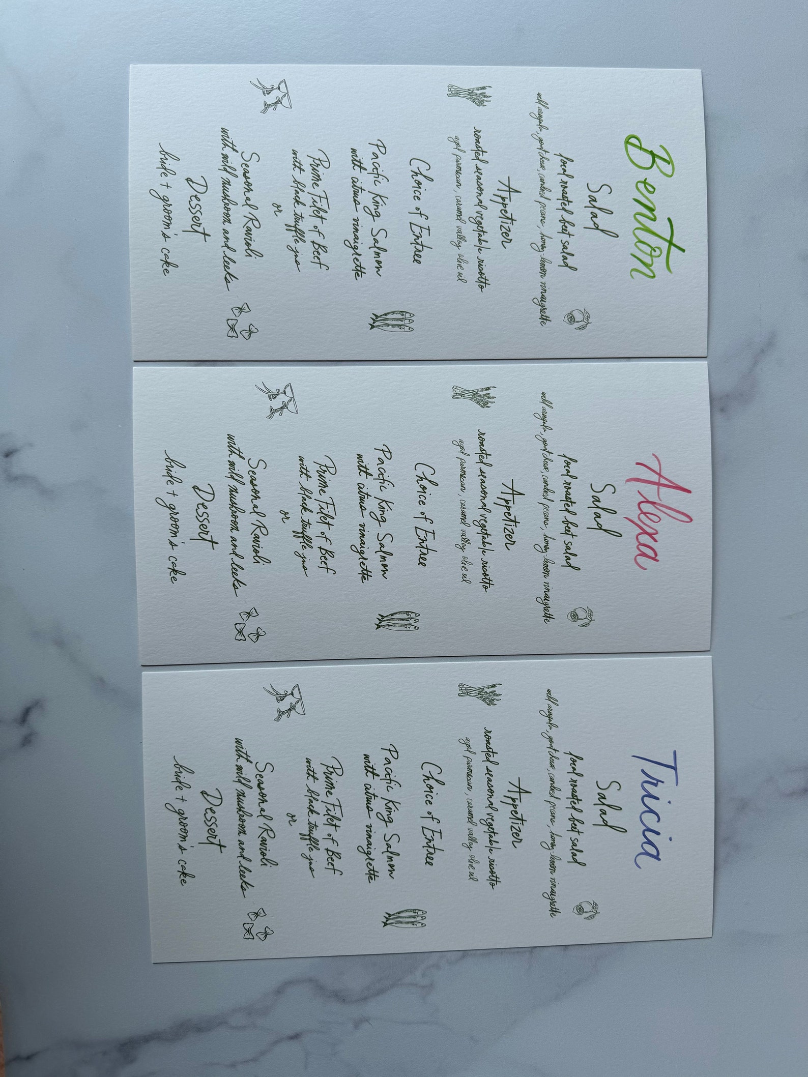 Handwritten Menus With Illustrations | Wedding | Special Events | Baby ...